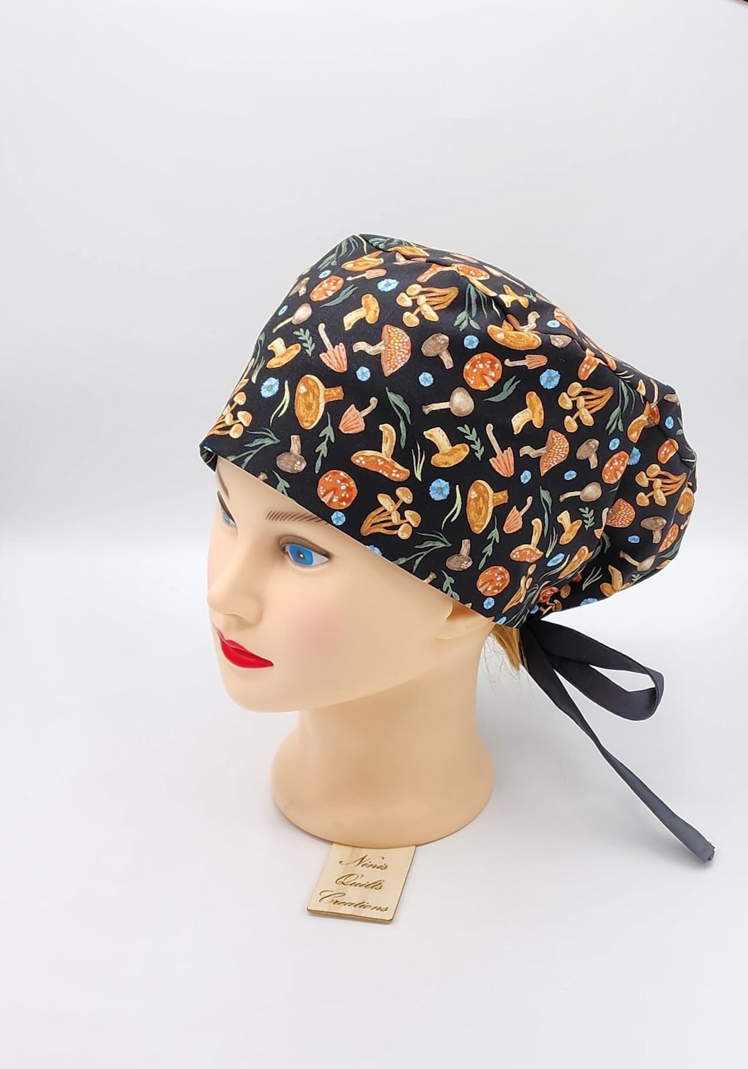 Mushrooms Toadstool, Euro Style Surgical Scrub Cap, Perfect for Nurse ...