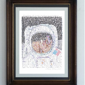 Neil Armstrong Moon Landing Poster, an Illustration of the Famous ...