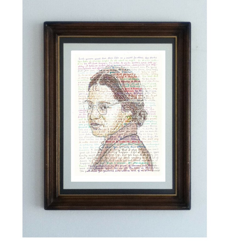 Rosa Parks Poster, a Handmade Portrait of the Civil Rights Activist ...