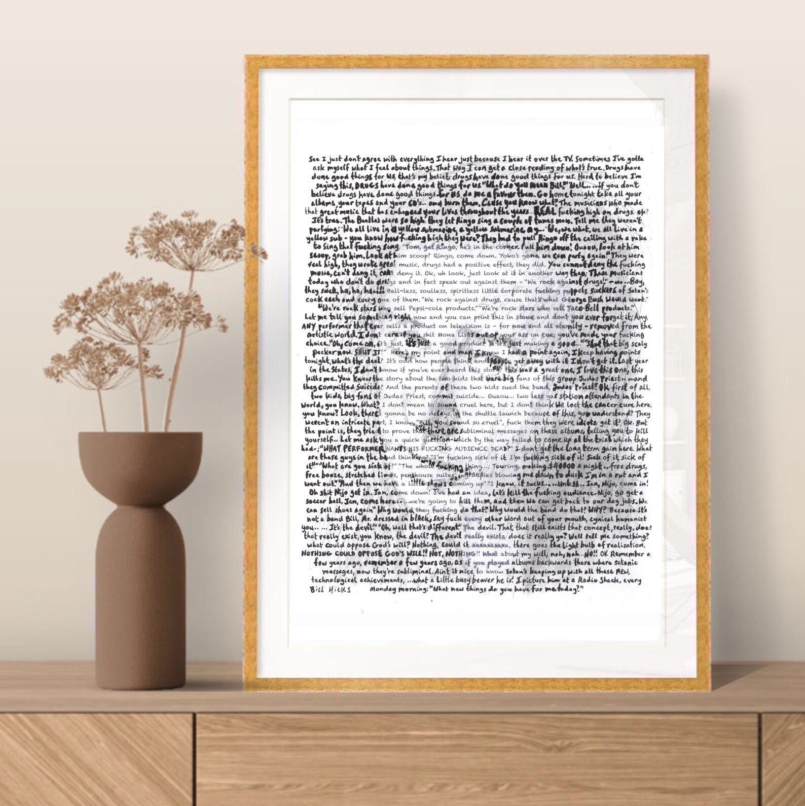 Bill Hicks Portrait of the Great Stand-up Comedian With the - Etsy