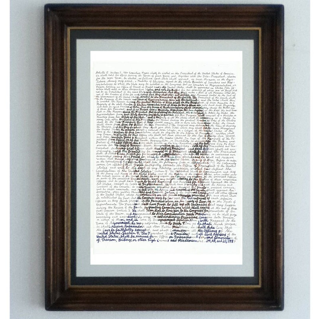 Presidential Portraits With Second Amendment of the US Constitution ...