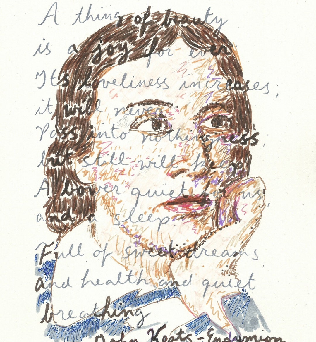 The Romantic Poets, Hand-made Portraits of Wordsworth, Coleridge, Byron ...