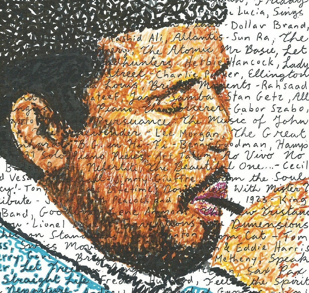 Charles Mingus Poster a Hand-made Portrait of the Great Jazz - Etsy