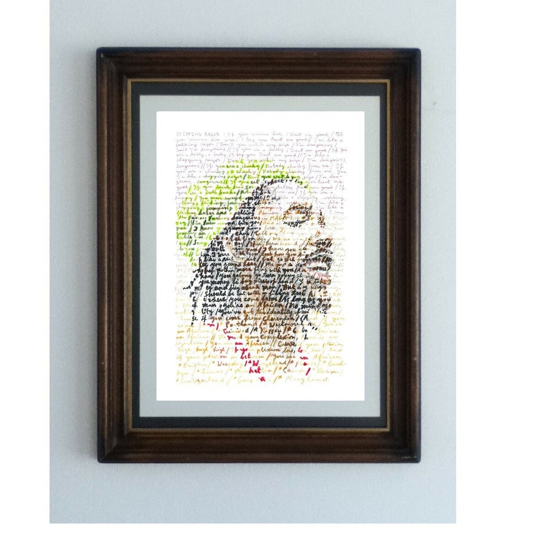 Peter Tosh Poster, a Portrait of the Reggae Musician With Hand-written ...