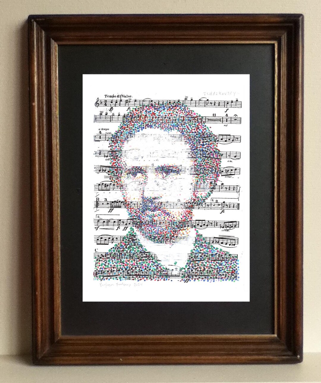 Tchaikovsky Poster, a Handmade Portrait of the Great Composer Pyotr ...