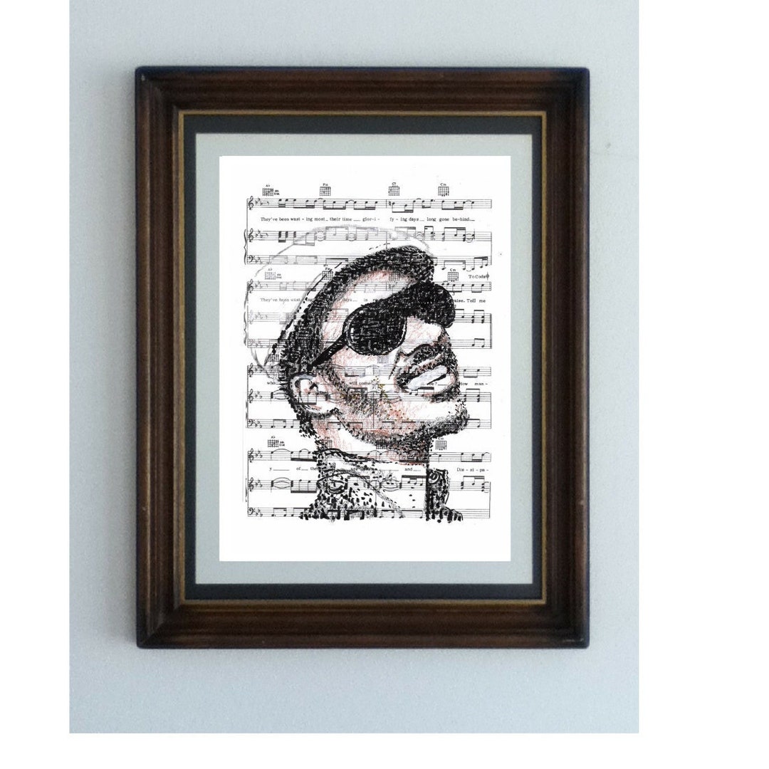 Stevie Wonder, a Handmade Poster With Pastime Paradise - Etsy