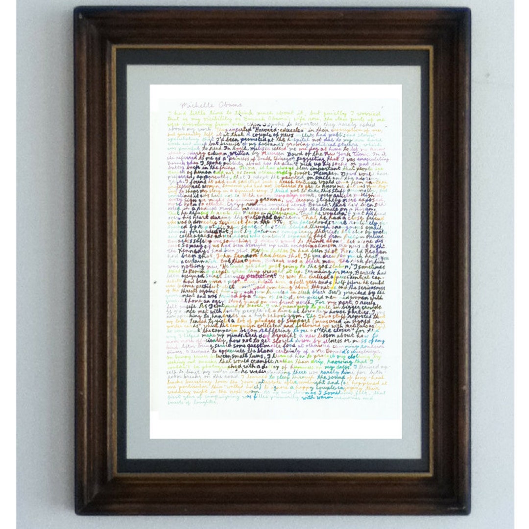 Michelle Obama, a Handmade Portrait of the Former First Lady, in Her ...