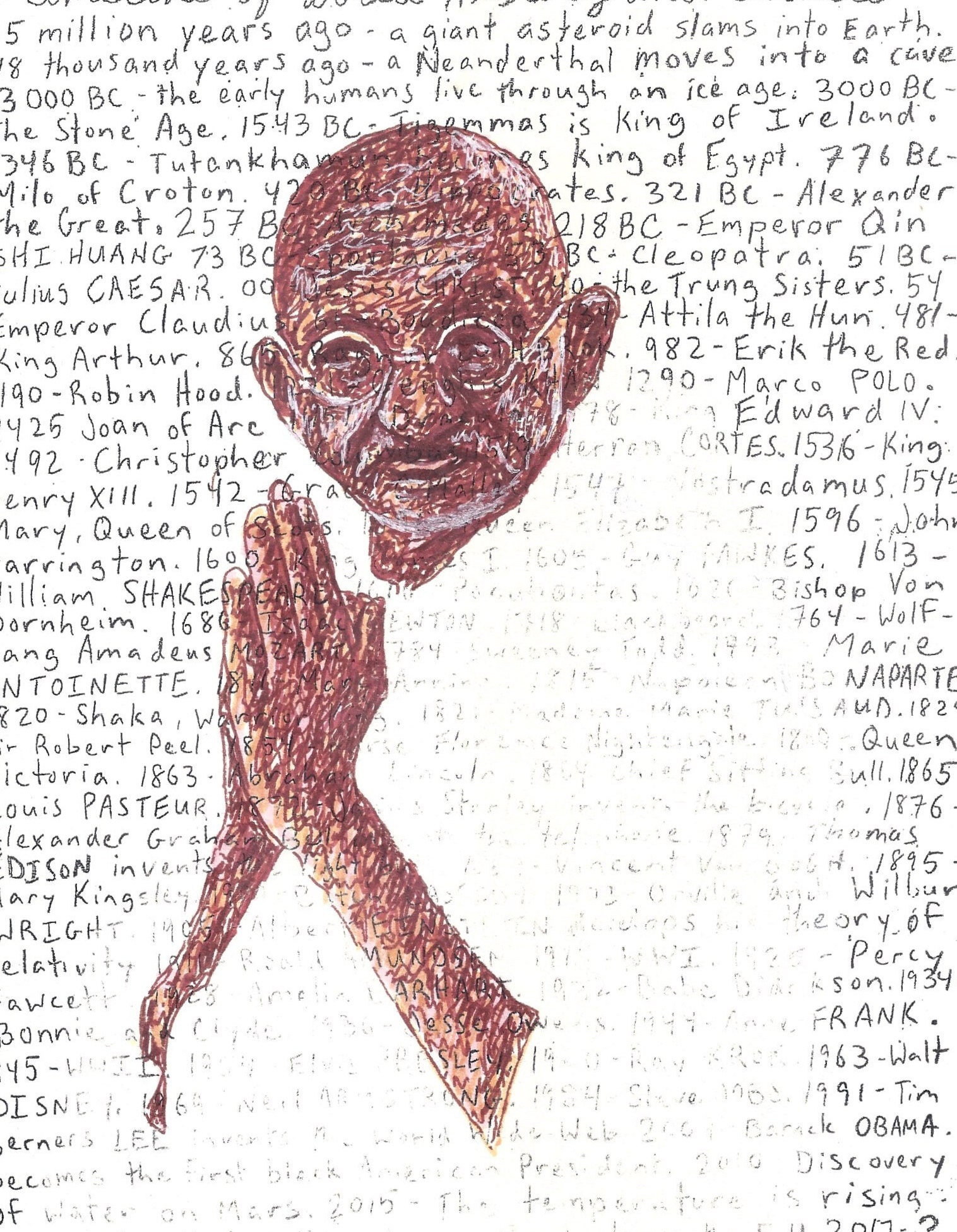 Gandhi Poster, a Hand-made Portrait of the Mahatma Mohandas Karamchand ...