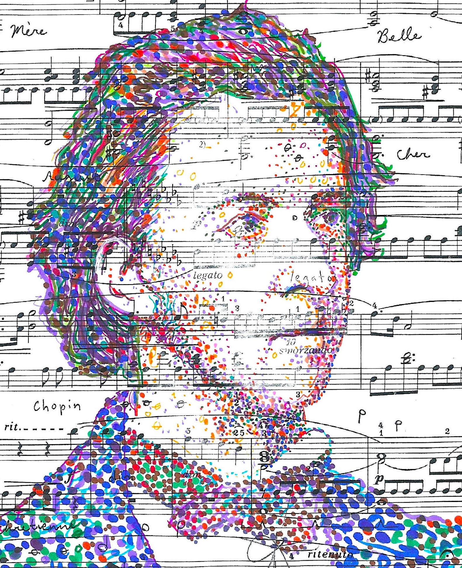 Chopin Poster a Handmade Portrait of the Great Composer - Etsy