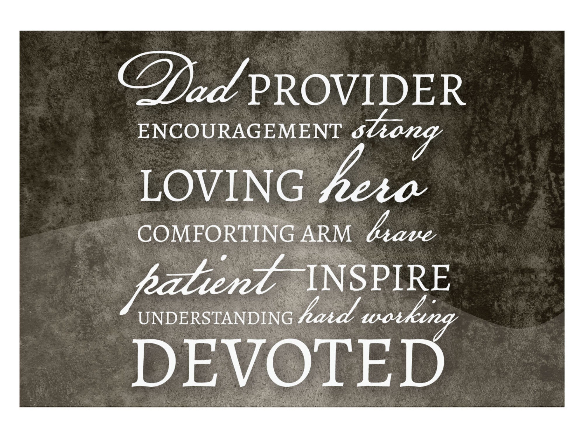 Free-standing Inspirational Word Art Plaque for Dad, Word Picture for ...