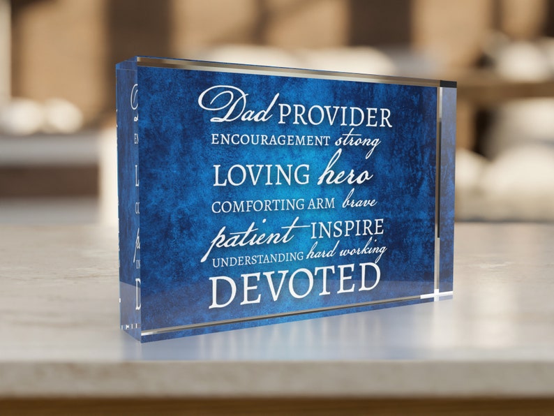 Free-standing Inspirational Word Art Plaque for Dad, Word Picture for ...