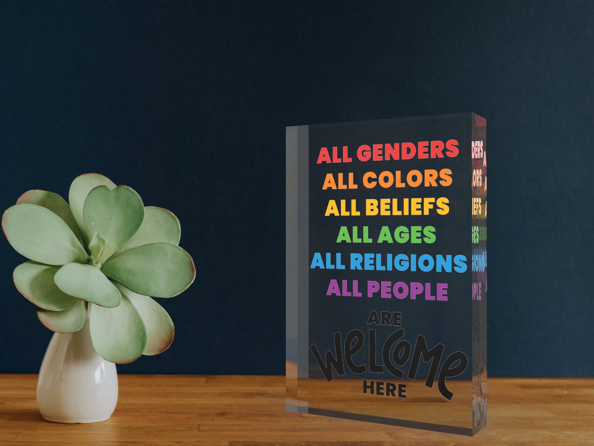 LGBTQ Rainbow Pride Decor Everyone is Welcome Here Sign - Etsy