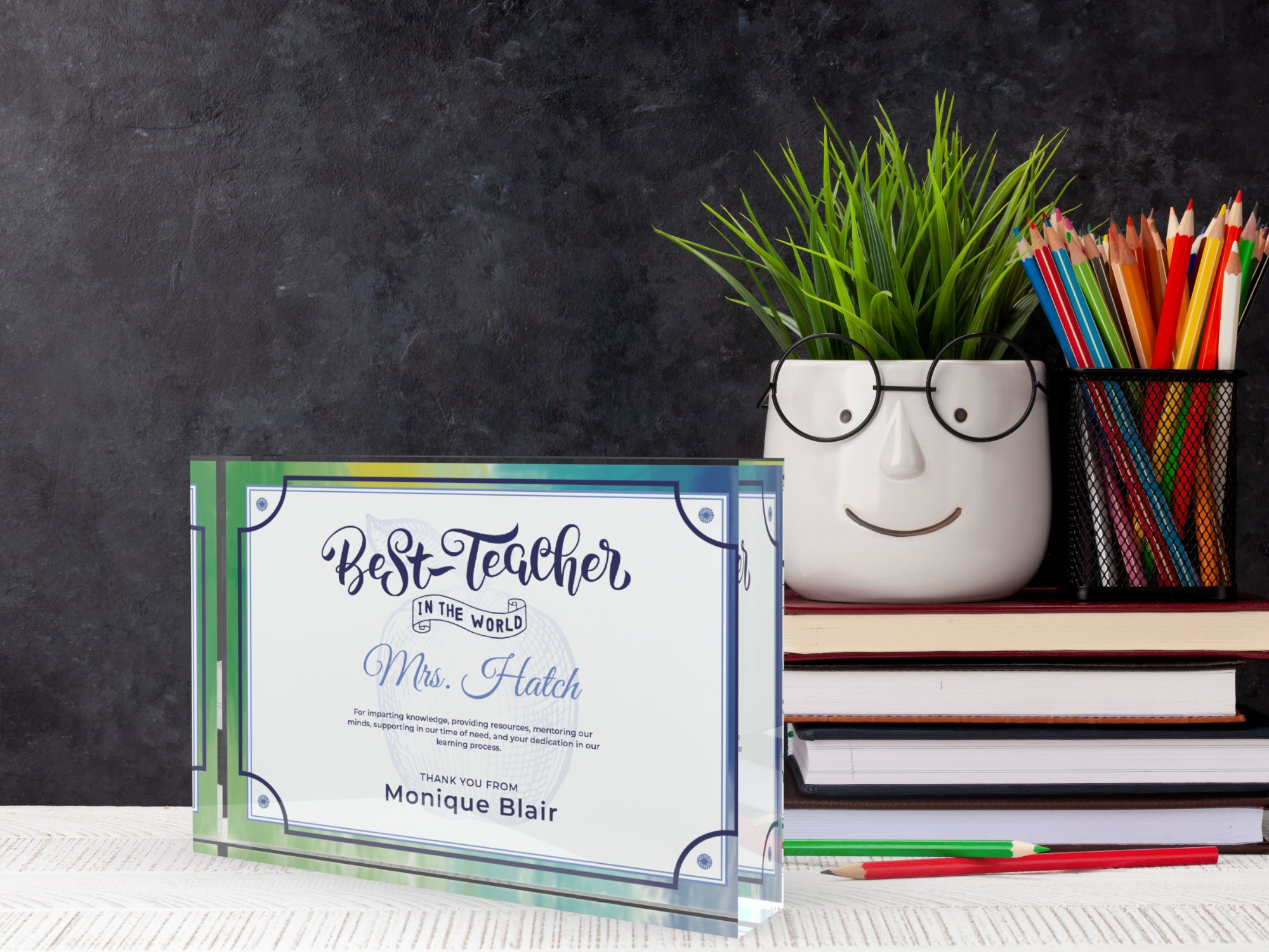 Personalized Best Teacher Award Worlds Greatest Teacher | Etsy