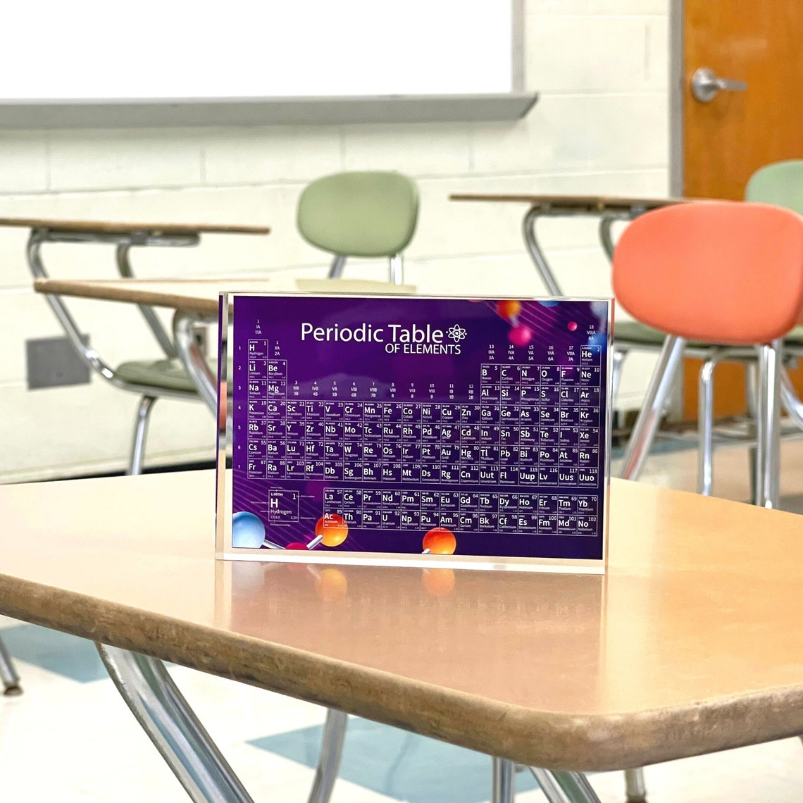 Acrylic Periodic Table of Elements, Free Standing Periodic Table Plaque ...