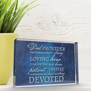 Free-standing Inspirational Word Art Plaque for Dad, Word Picture for ...