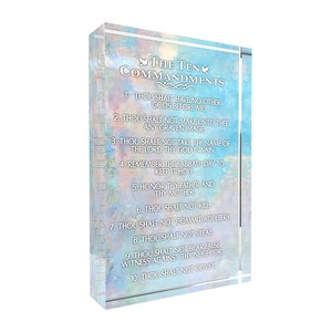 The Ten Commandments Lucite Tabletop Plaque, Religious Bible Home Decor ...