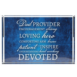 Free-standing Inspirational Word Art Plaque for Dad, Word Picture for ...