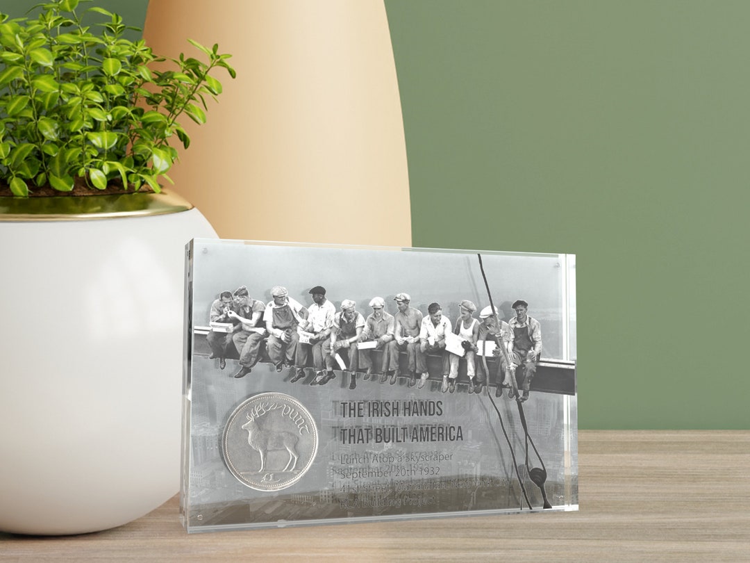 Irish Punt Coin, Acrylic Coin Holder, Irish Decor, Lunch Atop A ...