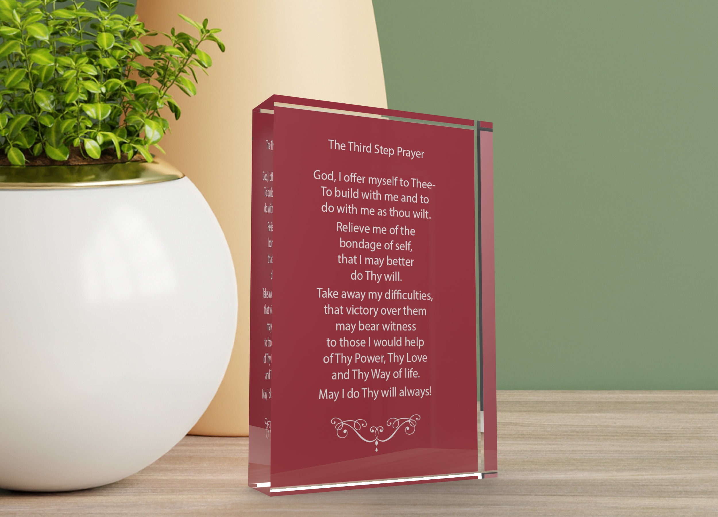 Third Step Prayer Acrylic Plaque AA 12 Step Recovery Gift - Etsy