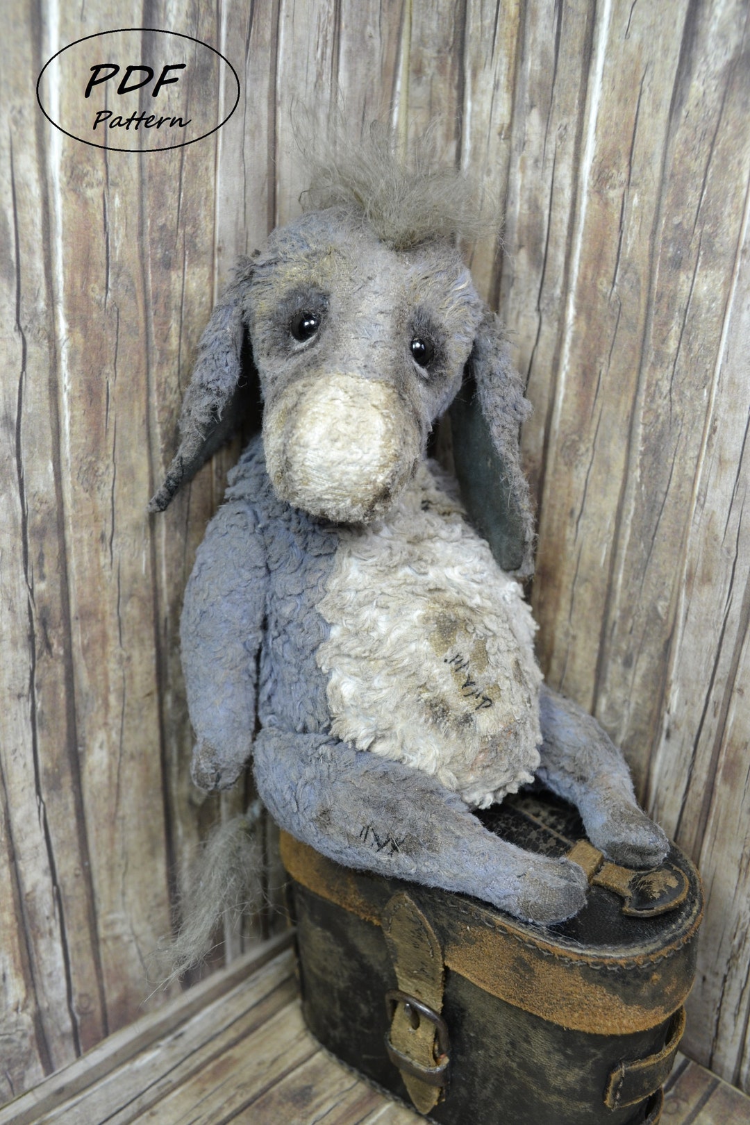 PDF Pattern Donkey Eddy Soft Toy Craft Kit Teddy Stuffed Animal Artist ...