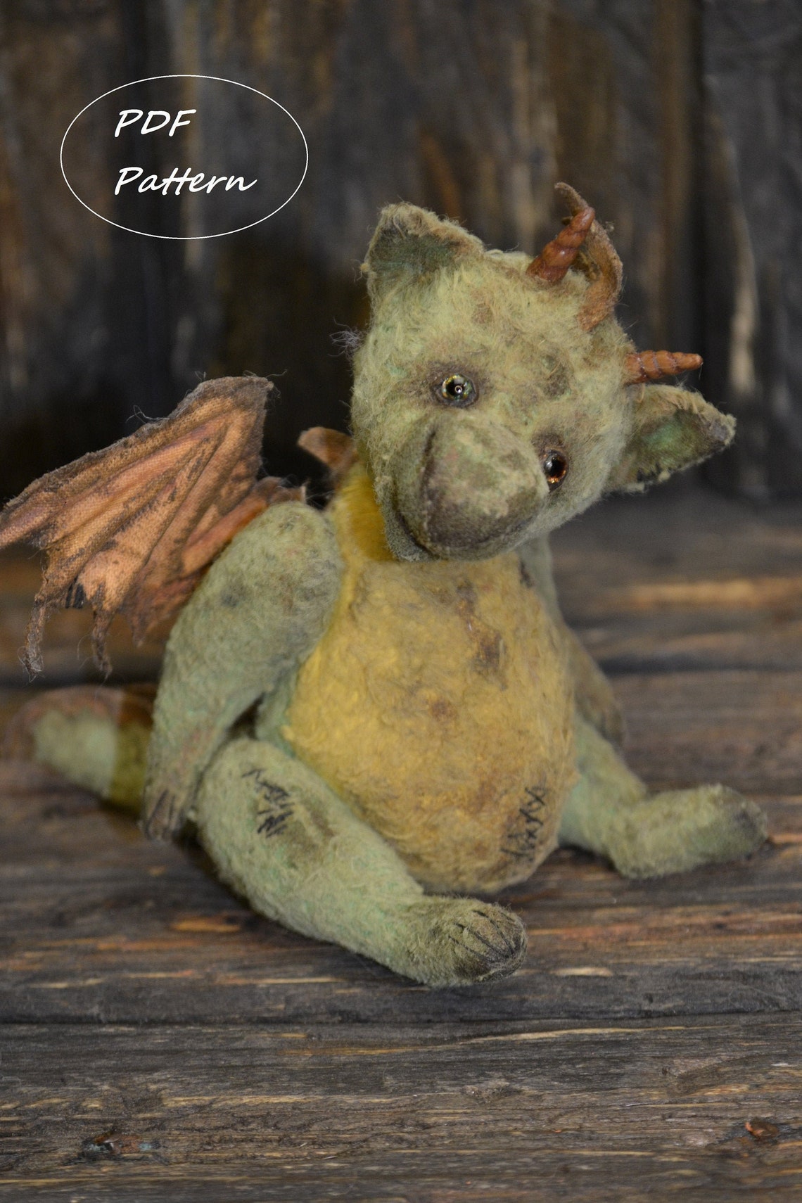 PDF Pattern Artist Dragon Timmy Teddy Bear Toy Animal Soft - Etsy