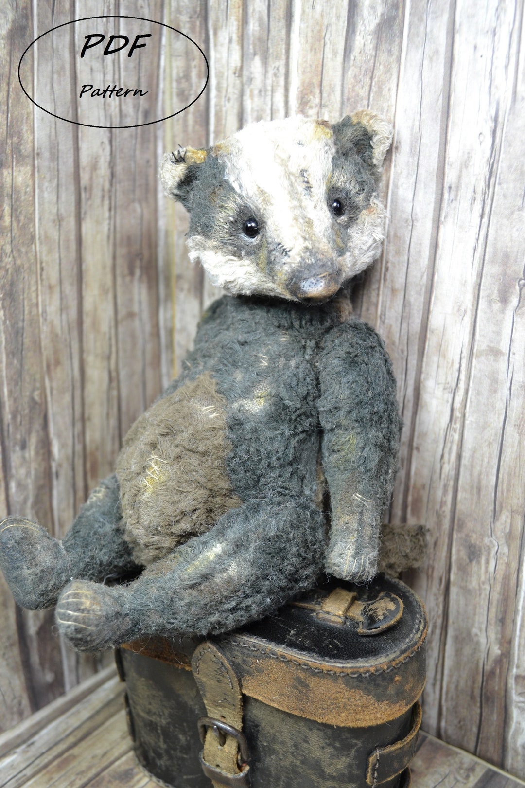 PDF Pattern Badger Alec Soft Toy Craft Kit Teddy Stuffed Animal Artist ...