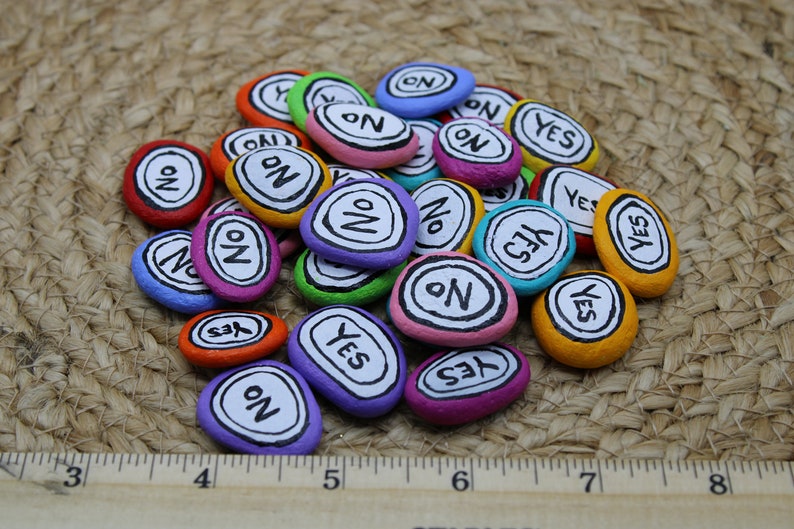 Mini Yes/ No Hand Painted Mini Rocks~ Divination Stone~ Flip to Get ...