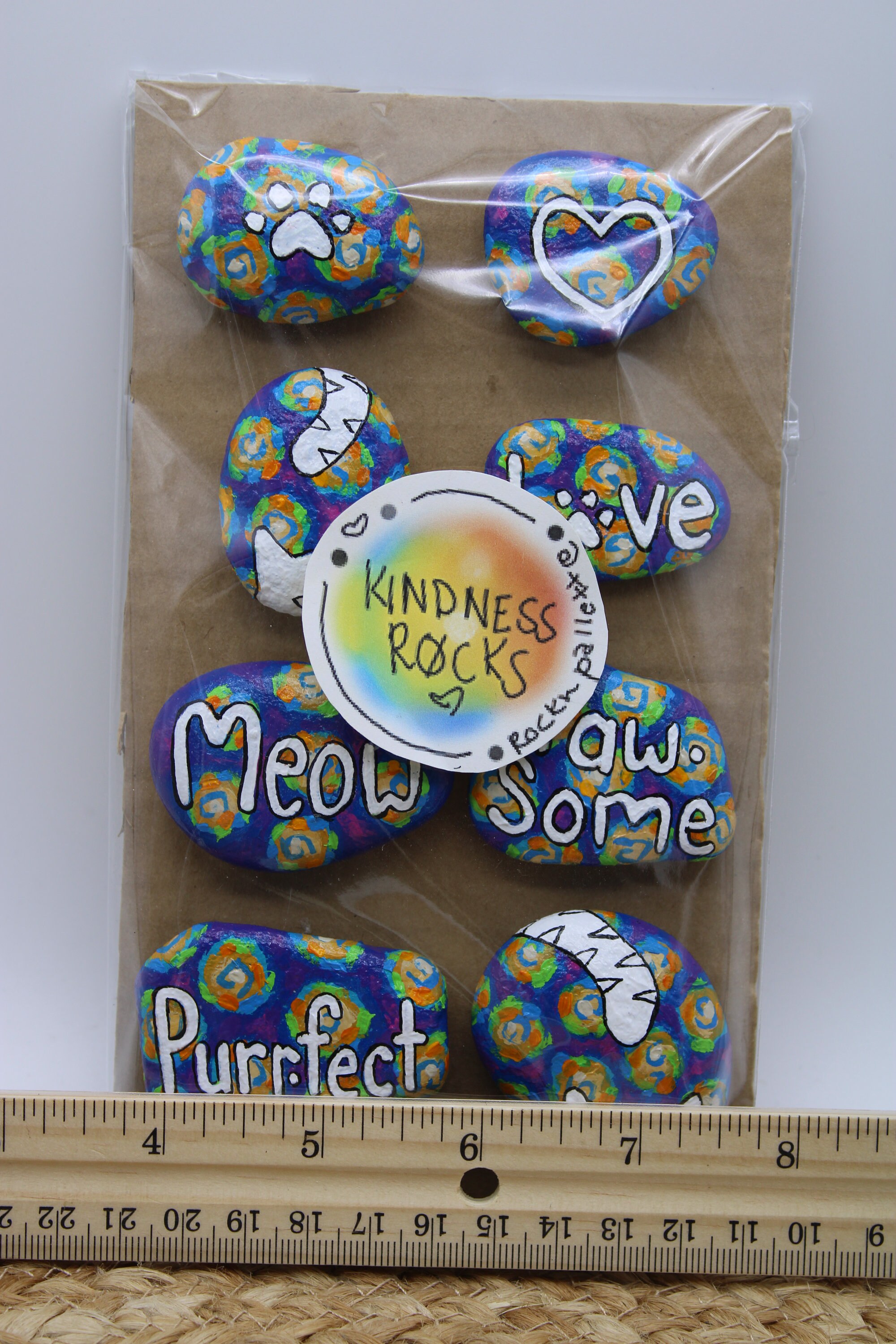 Kindness Rocks cat Themed Set of 8 by Rockn Palette - Etsy