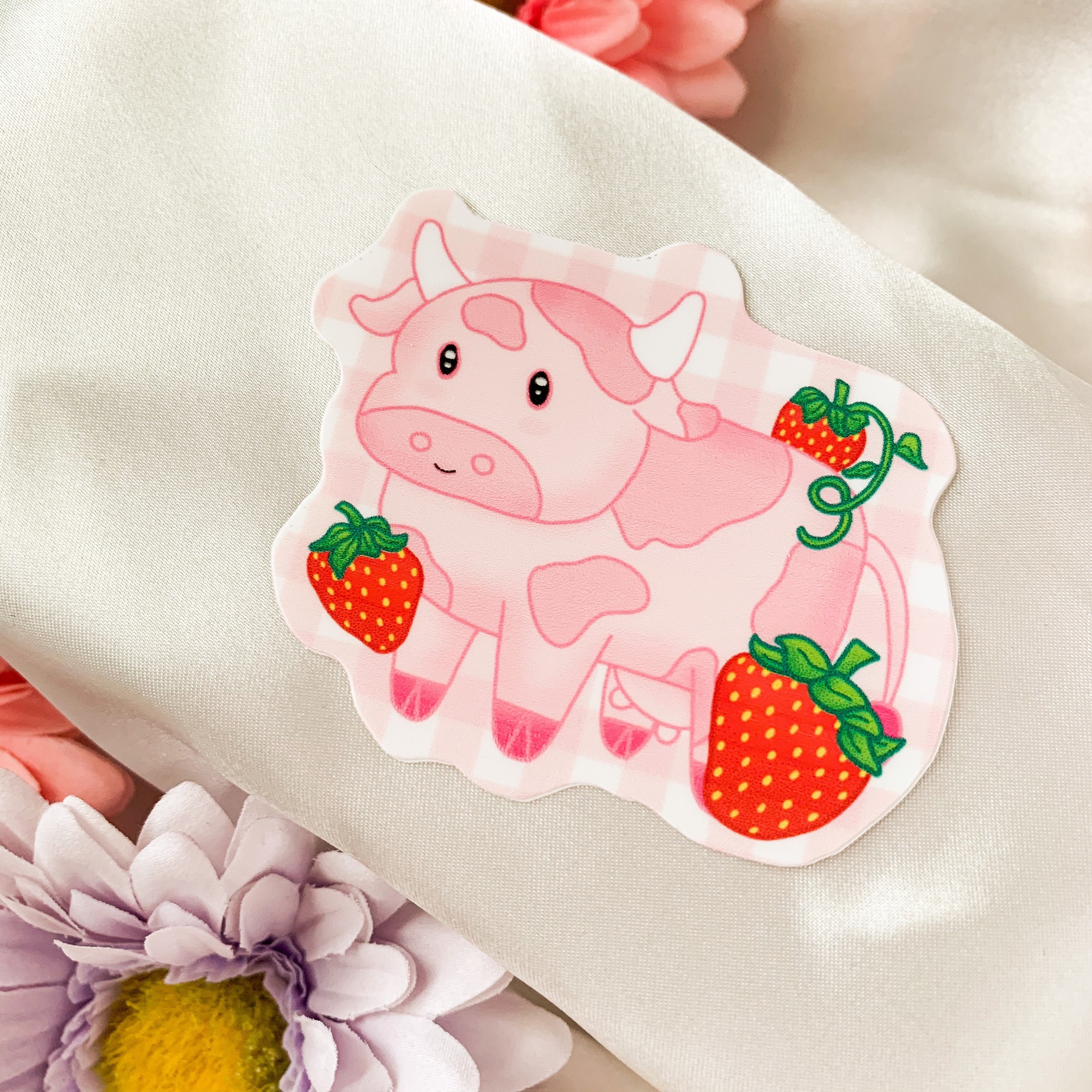 Strawberry Cow Sticker / Cow Sticker / Strawberry Sticker / - Etsy