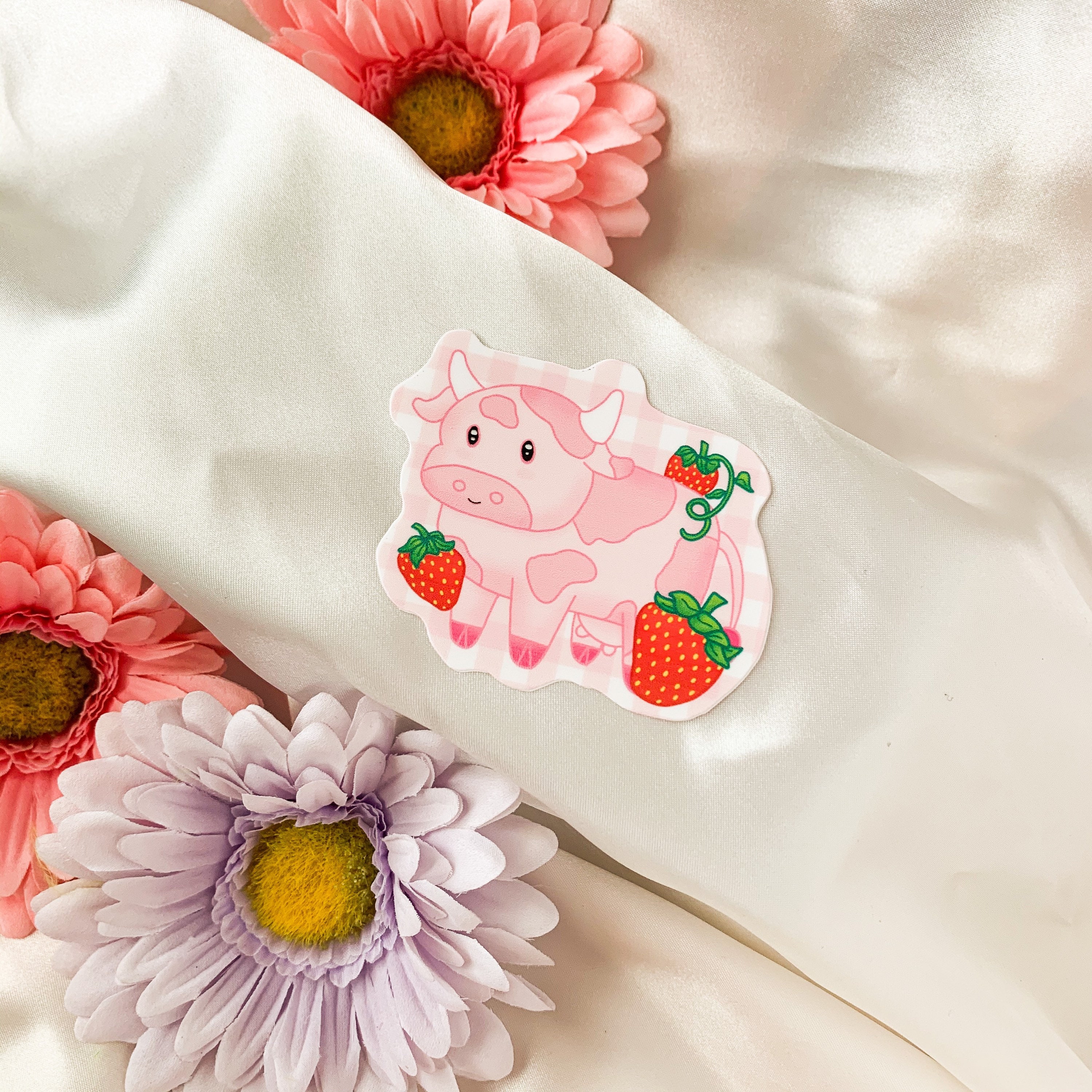 Strawberry Cow Sticker / Cow Sticker / Strawberry Sticker / - Etsy