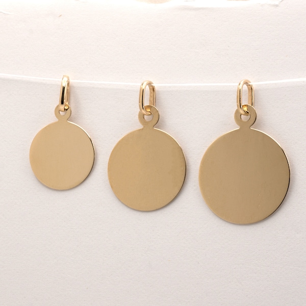 Gold Disc Pendant - Etsy