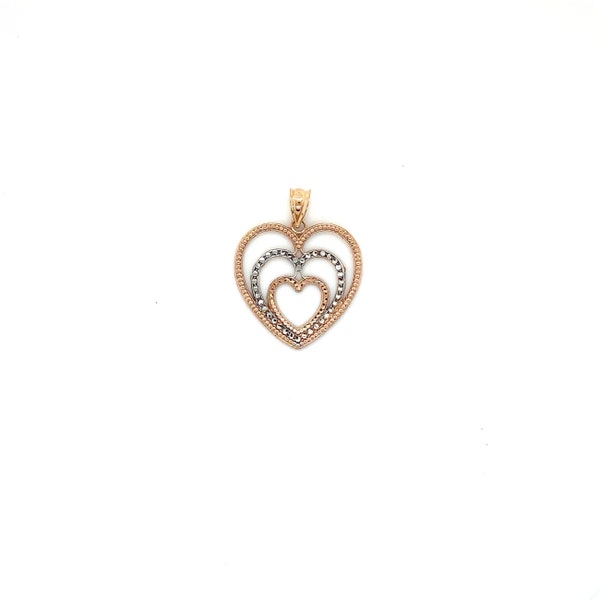 Triple Heart Pendant - Etsy