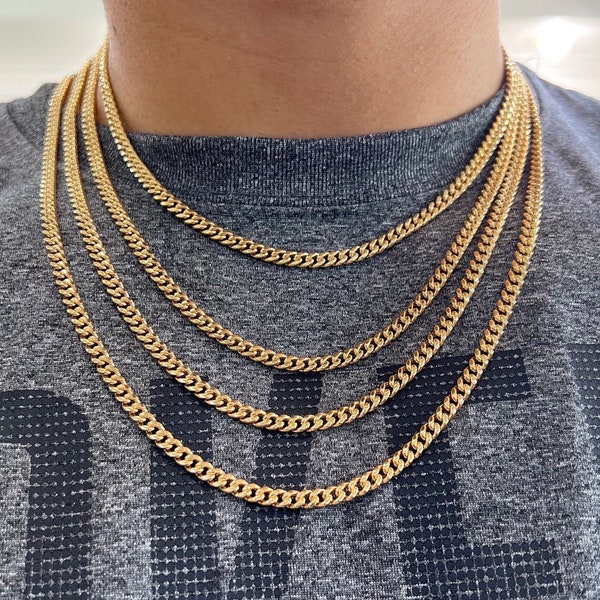 24 Inch 18k Solid Gold Cuban Link Chain - Etsy