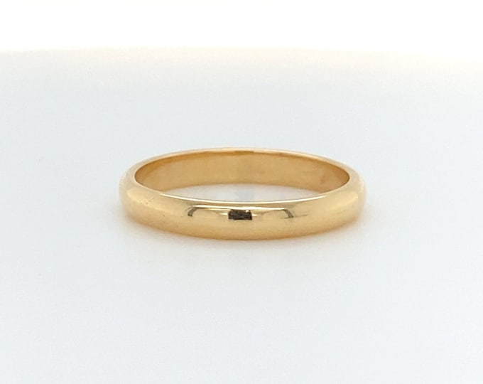 18k Solid Gold Band, 18k Yellow Gold Wedding Band, 3mm Unisex Band ...