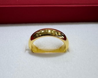 24k Solid Gold Wedding Band, Genuine Pure 999.9 Gold Ring for Men ...
