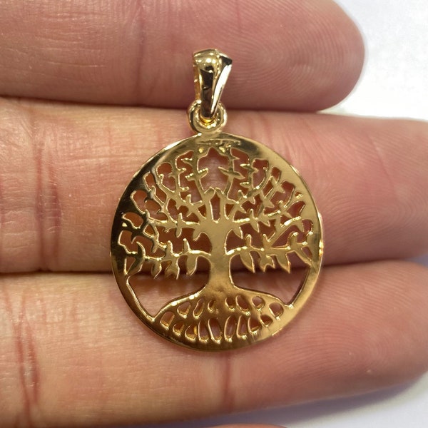 Gold Tree Pendant - Etsy