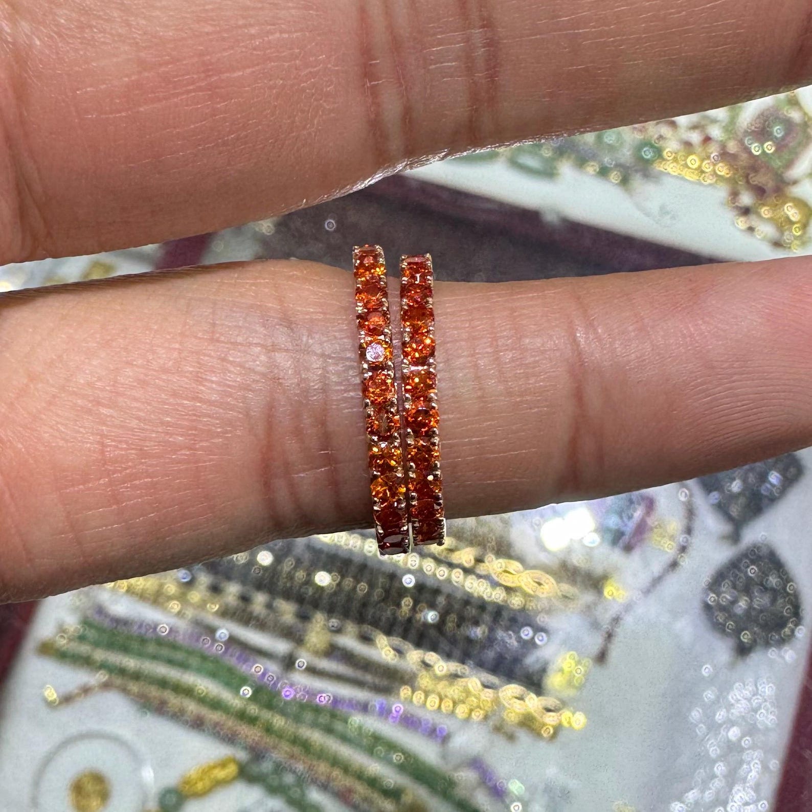 14k Solid Gold Eternity Rings, Natural Gemstones Stackable Band, 14kt ...