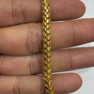 24k Solid Yellow Gold Men's Franco Bracelet, 5MM Franco Link Chain ...