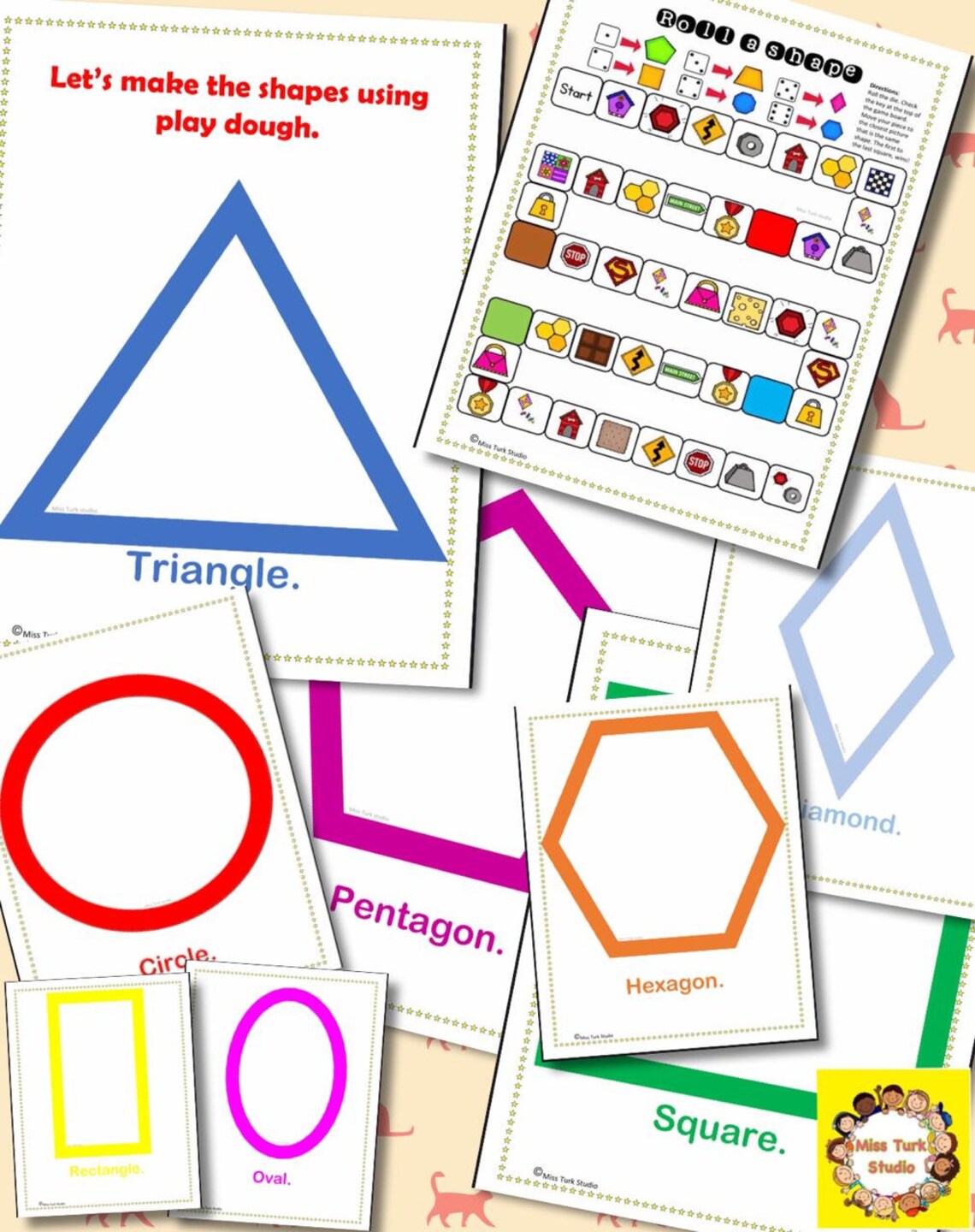 Printable shapes busy book bundle for kids | Etsy