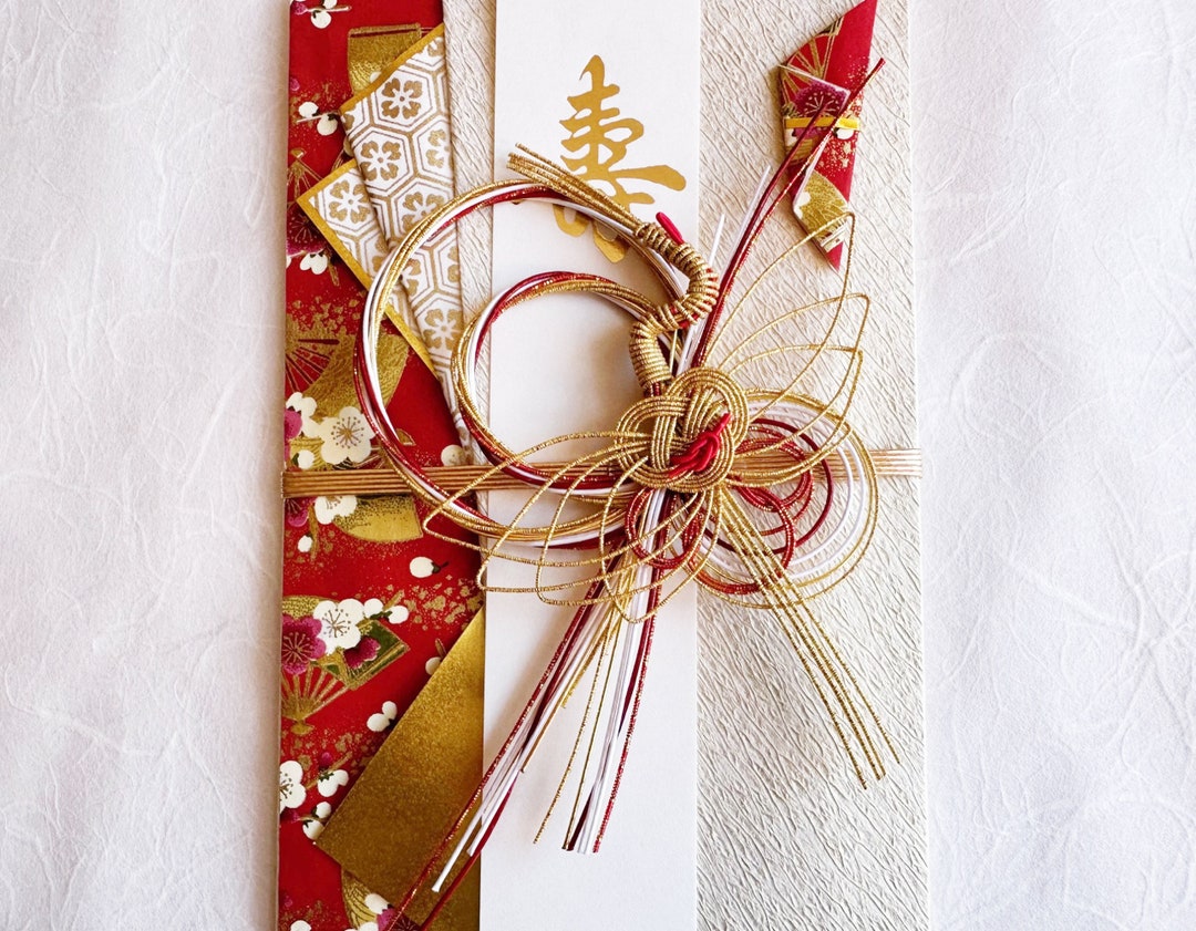 Japanese Traditional Wedding Decorative Envelope With White Red Gold ...