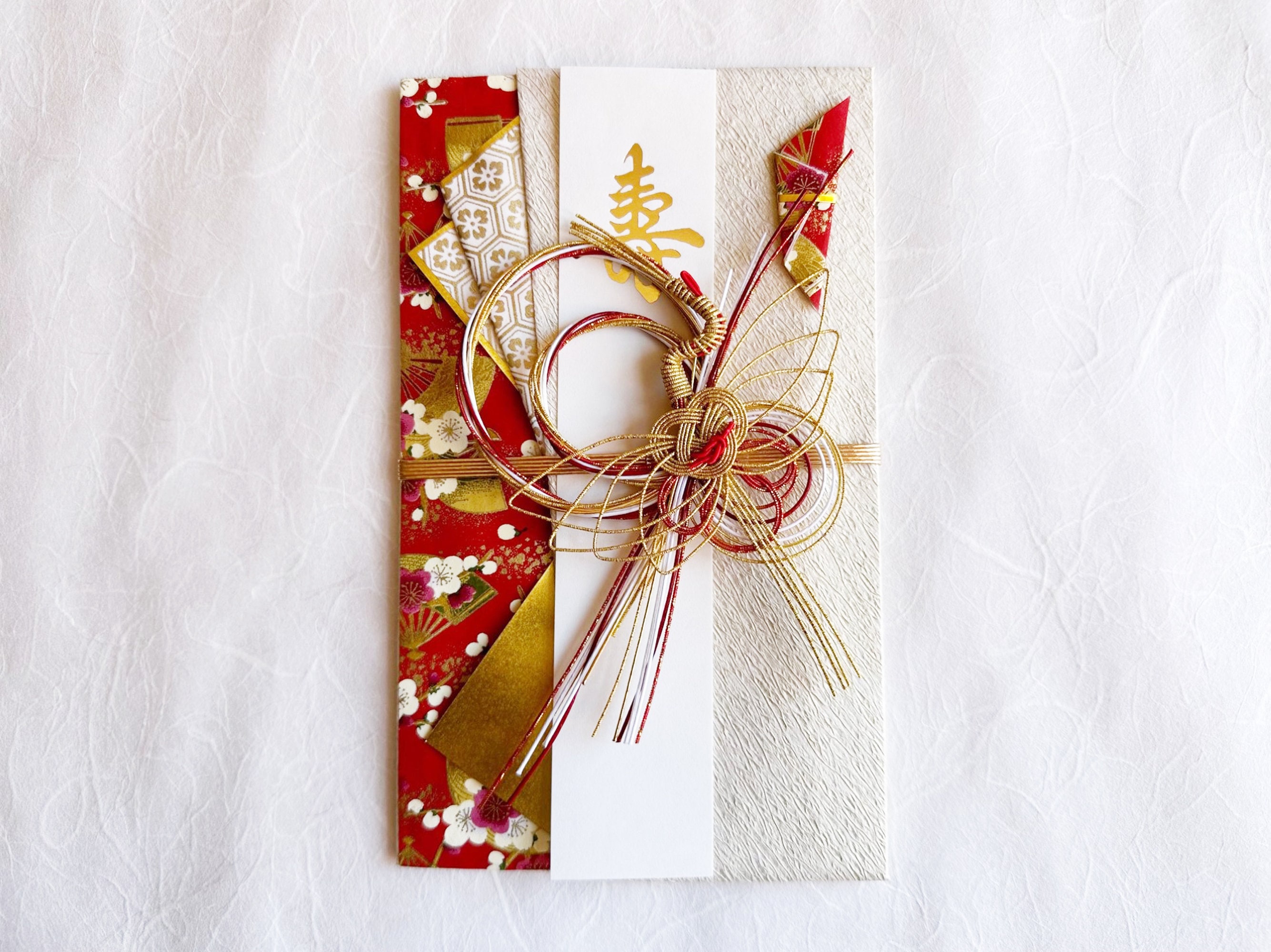 Japanese Traditional Wedding Decorative Envelope With White Red Gold ...