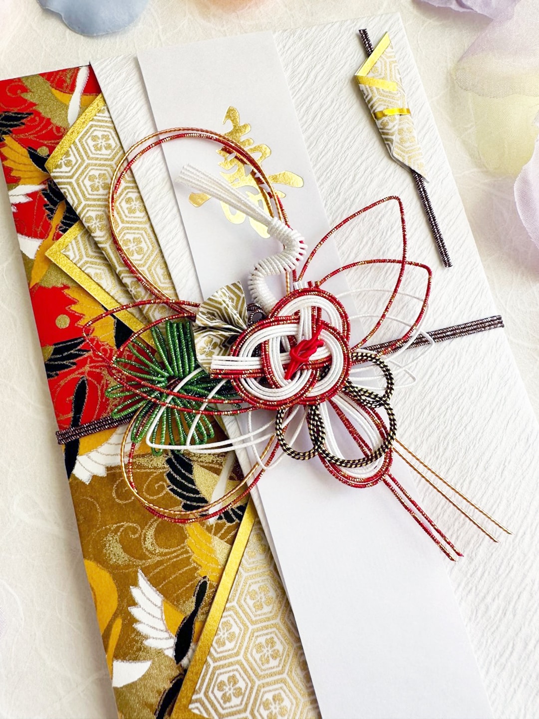 Japanese Wedding Envelope: Washi Paper Crane Shugi-bukuro - Etsy