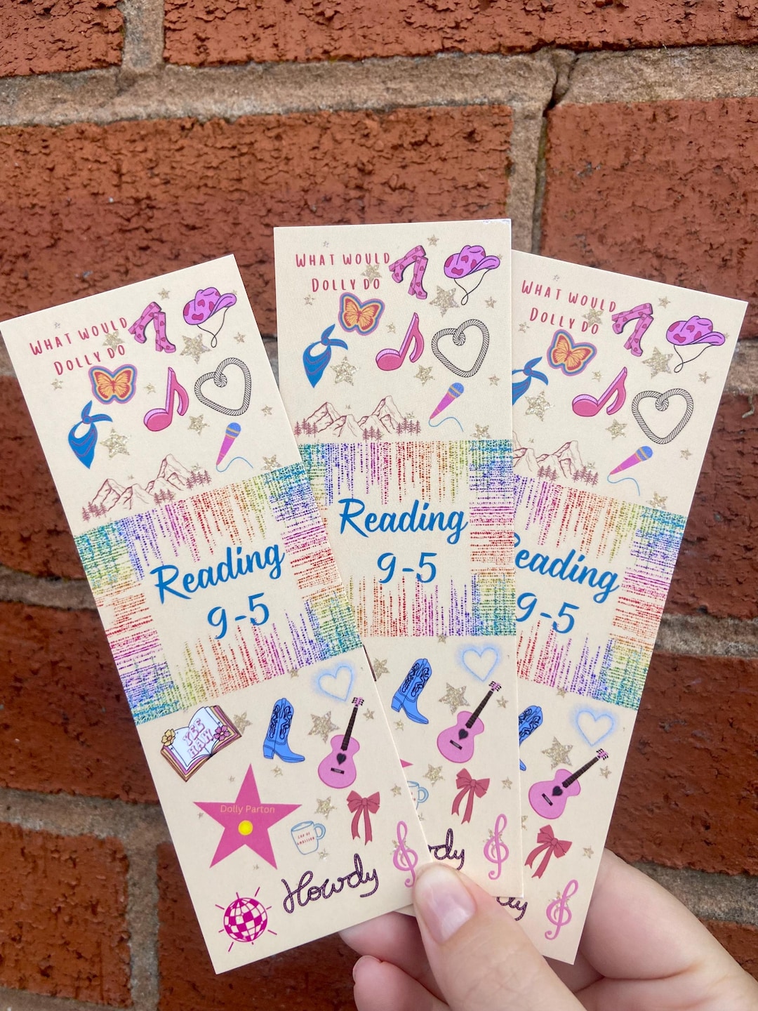 Dolly Parton Theme Bookmark “reading 9-5” 450gsm Paperstock - Etsy