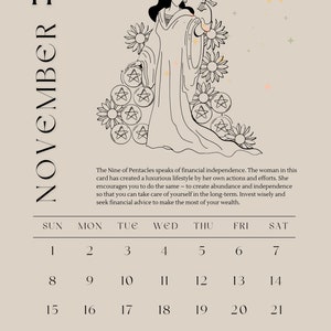 2024 Printable Fortune Tarot Card Calendar - Etsy