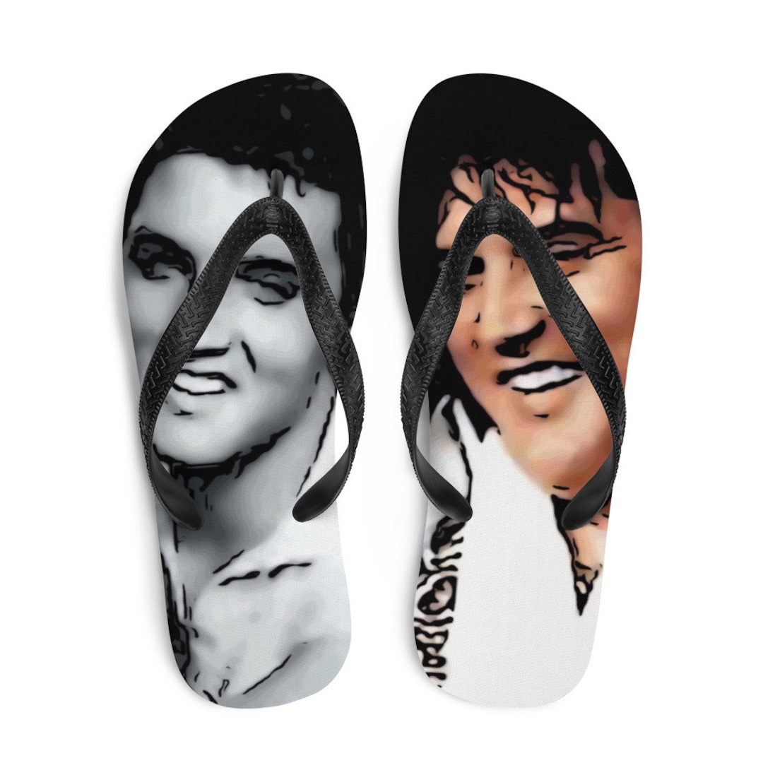 Young Elvis/ Fat Elvis Flip-flops - Etsy