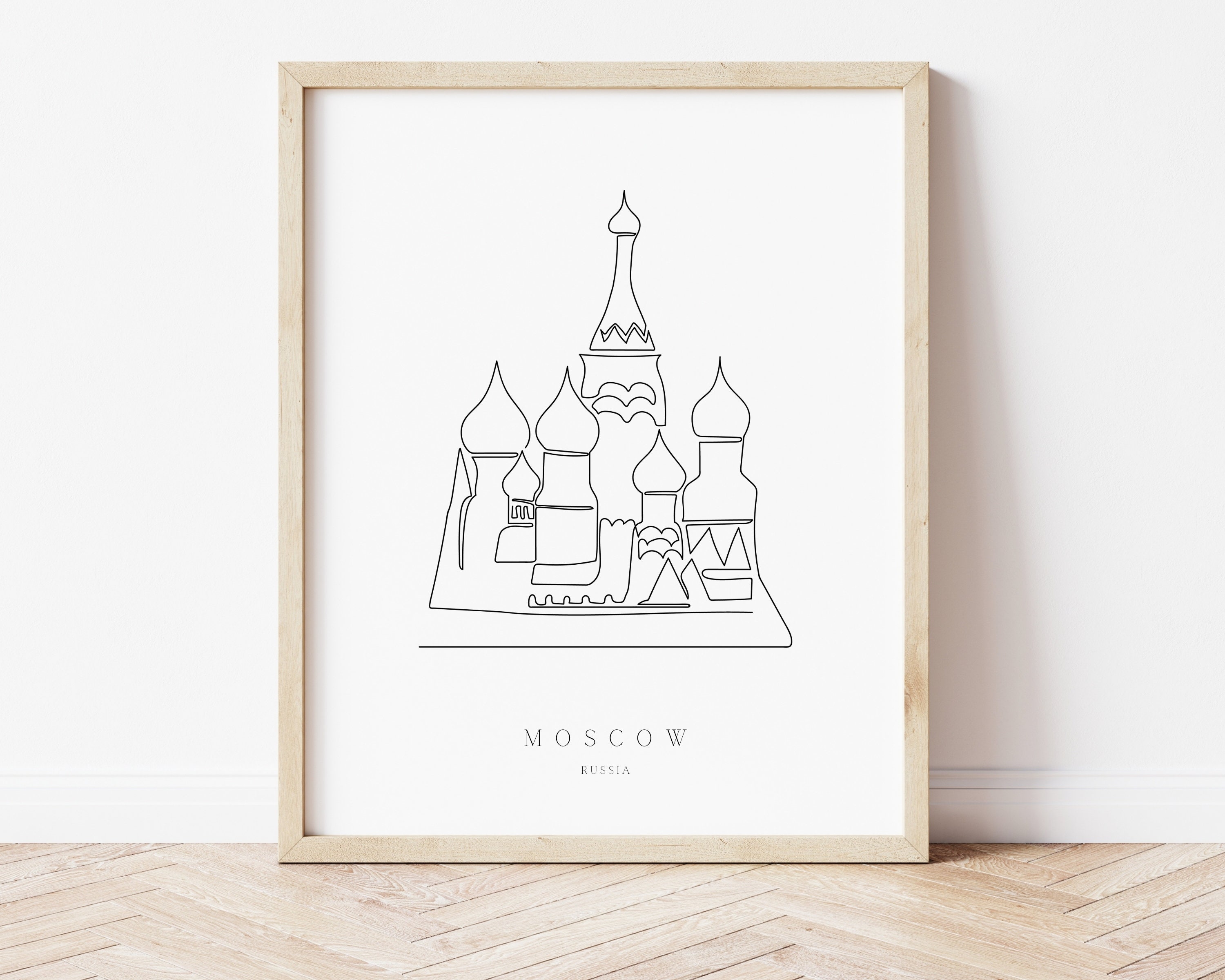 Moscow Russia Wall Art, St Basil's Line Art, Minimalist, Line Drawing ...