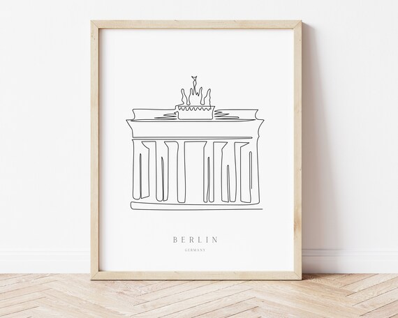 Berlin Germany Wall Art Brandenburg Gate Berlin Line Art - Etsy