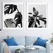 Set of 2 Leaf Prints Foliage Green Wall Art, Black and White Monstera ...