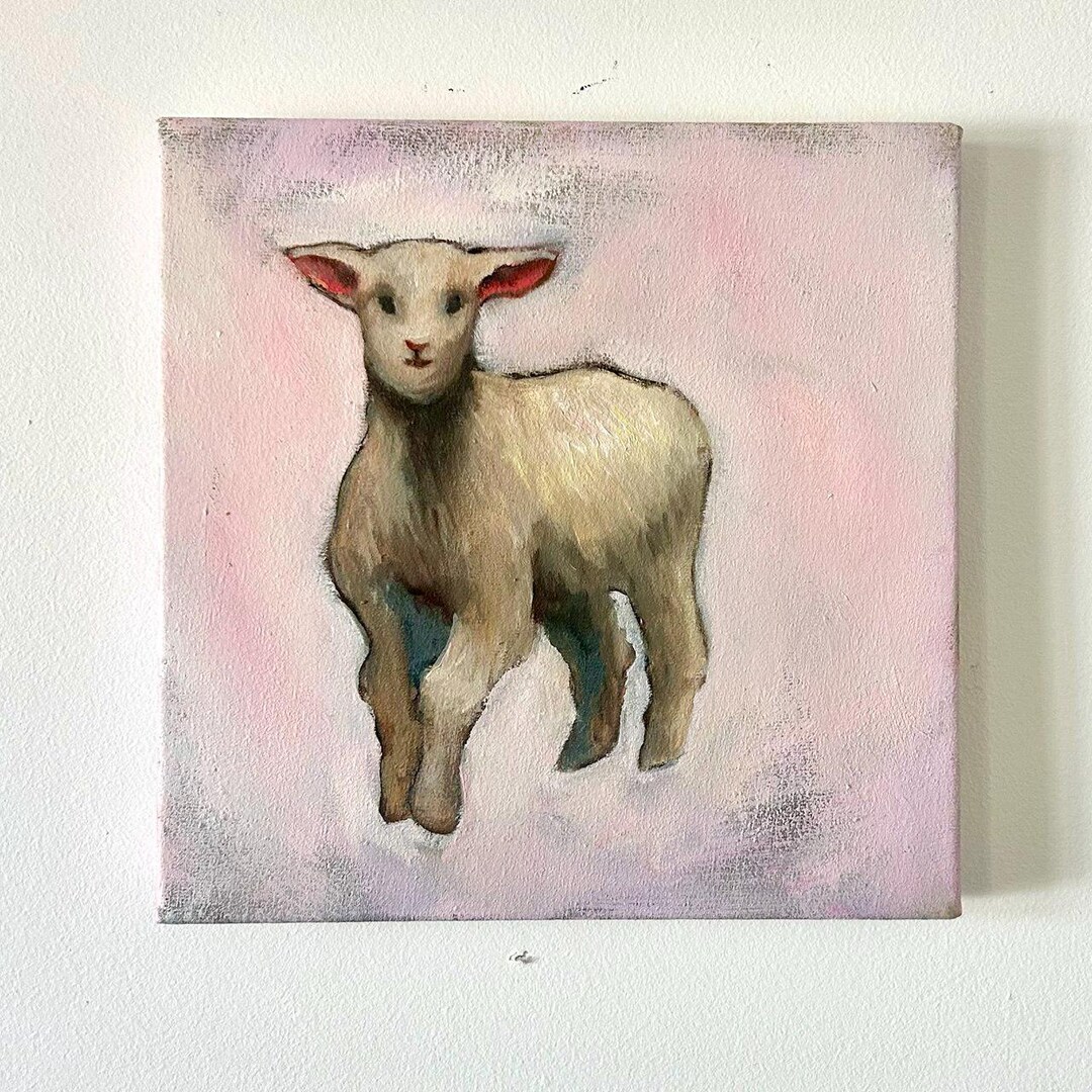 Lamb Painting Original Oil Painting Lamb Oil Painting Impasto Original ...
