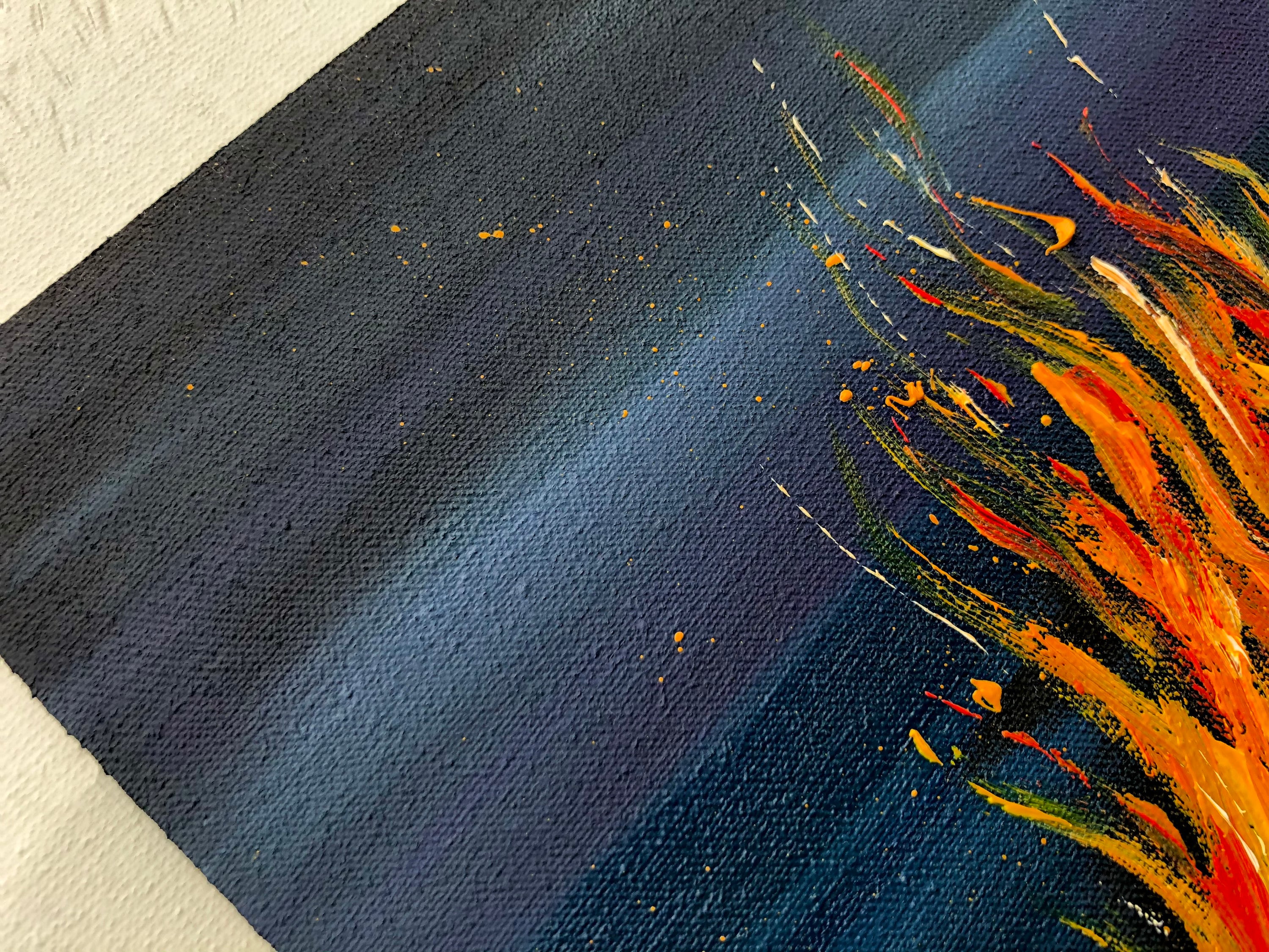 Bonfire Painting Original Oil Painting Bonfire Artwork Fire | Etsy